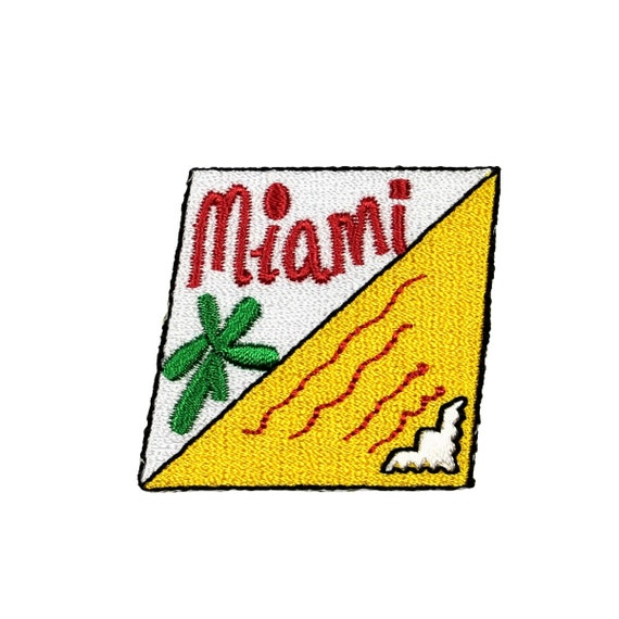 ID 7957 Miami Mail Stamp Patch Tropical Badge Card Embroidered | Etsy