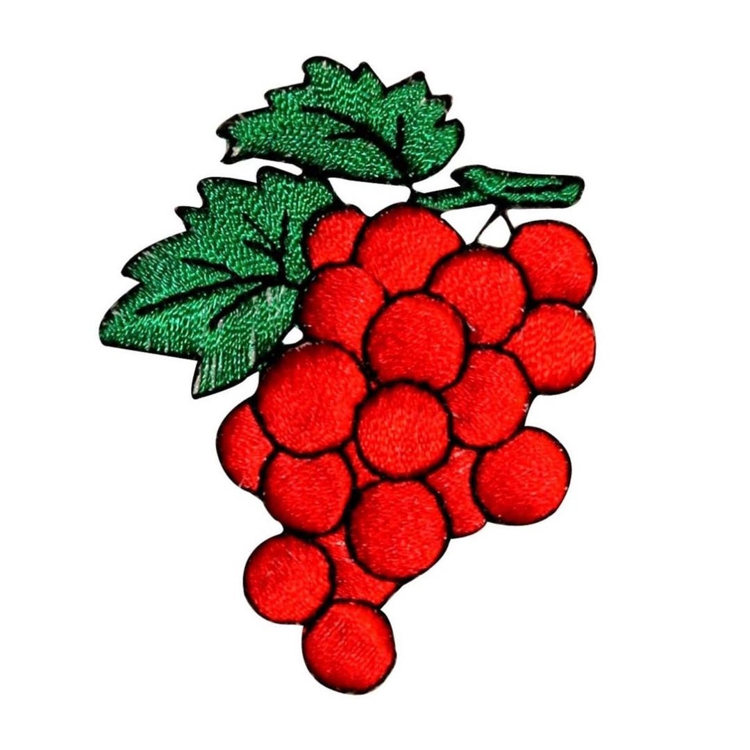 ID 1170 Bunch of Red Grapes Patch Fruit Vine Food Embroidered Iron on ...