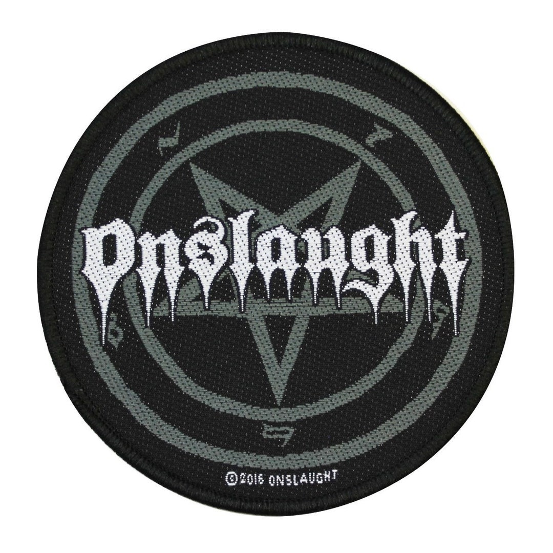 Onslaught Pentagram Logo Patch Album Art Thrash Metal Band Woven Sew on ...