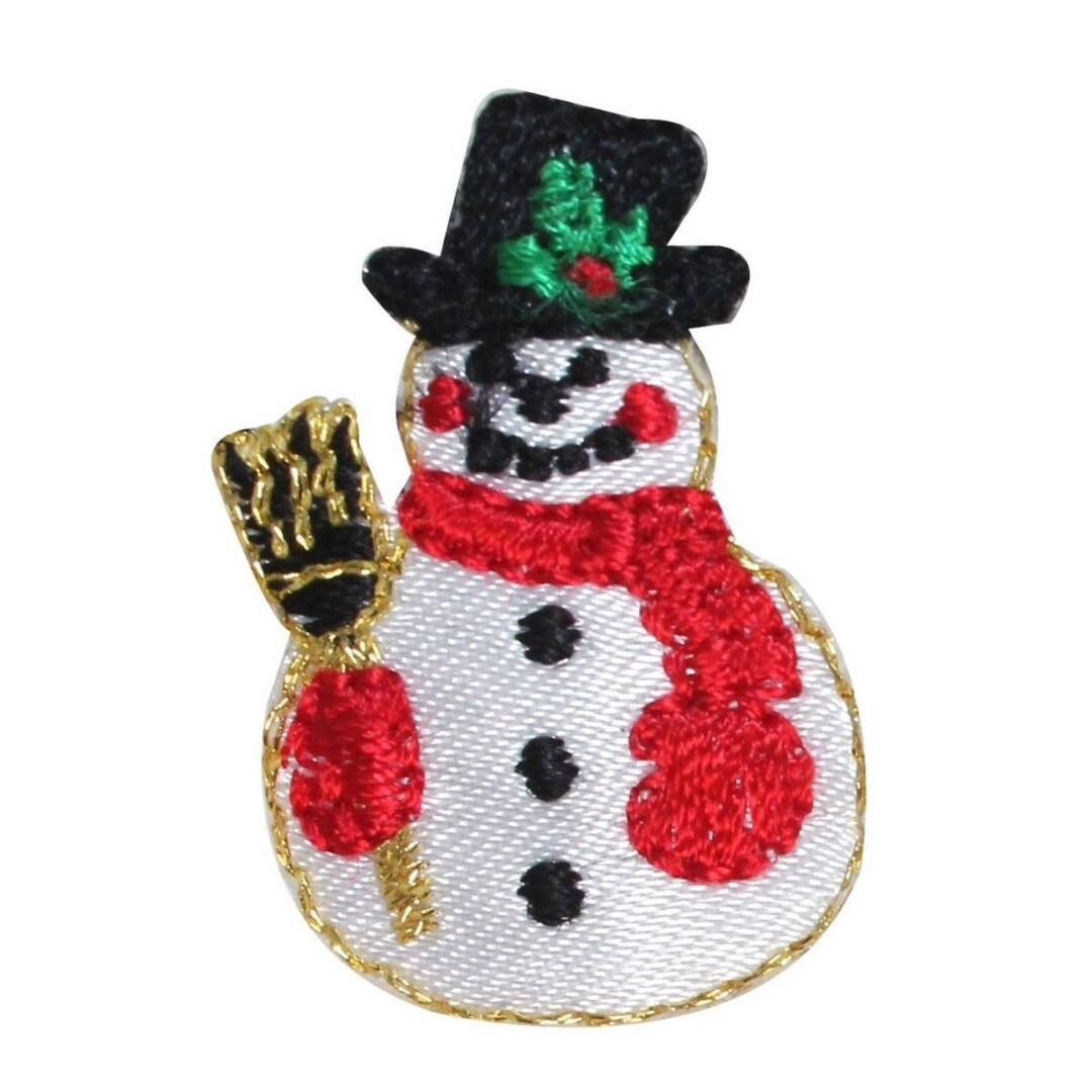 ID 8224D Lot of 3 Frosty Snowman Patch Winter Snow Embroidered Iron on ...