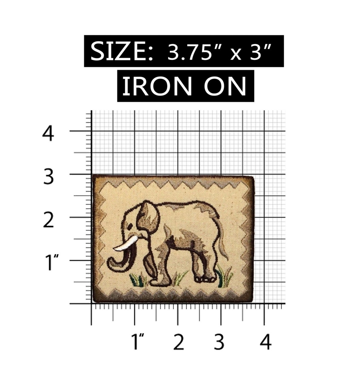 ID 0757 Elephant Portrait Patch Zoo Badge Animal Embroidered - Etsy