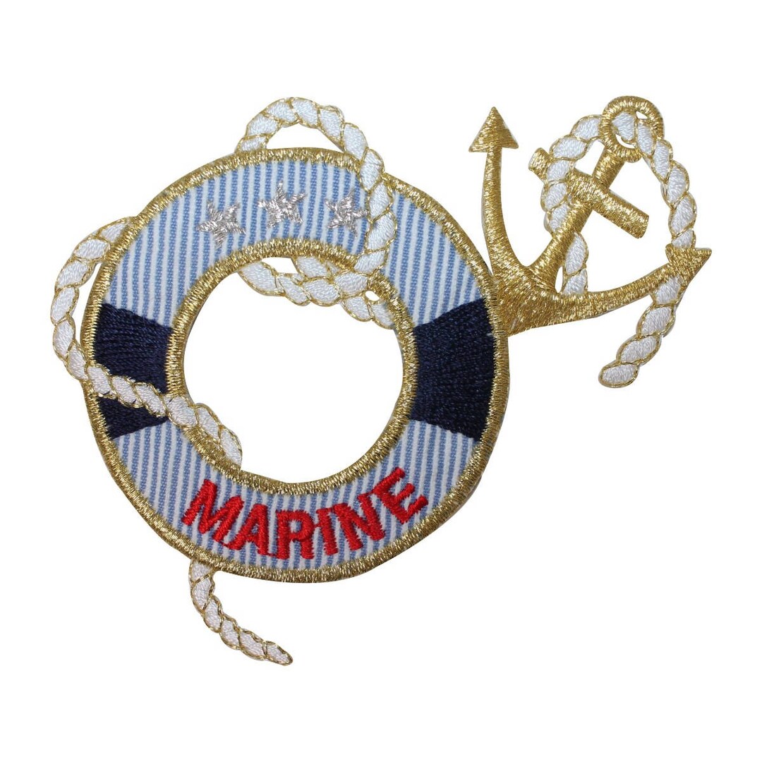 ID 2651 Marine Life Preserve Patch Anchor Chain Ship Embroidered Ironon ...
