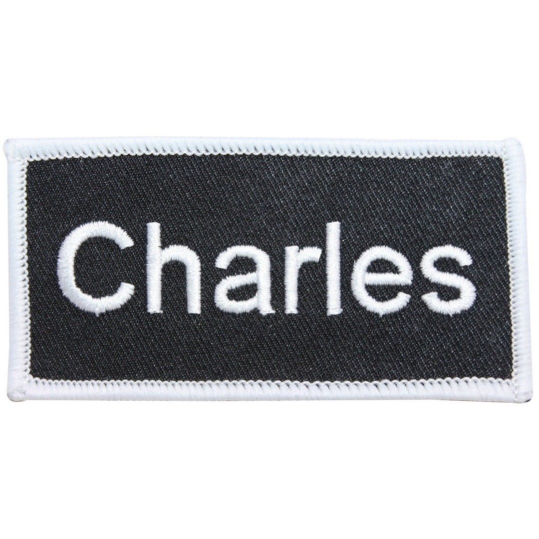 Charles Name Tag Patch Uniform ID Work Shirt Badge Embroidered Iron on ...