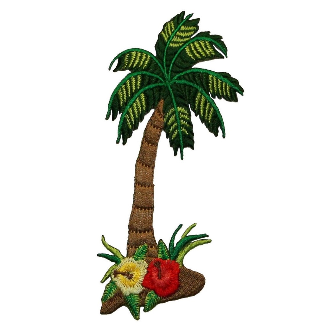 ID 0031 Tropical Palm Tree Patch Flowers Blooming Embroidered Iron on ...