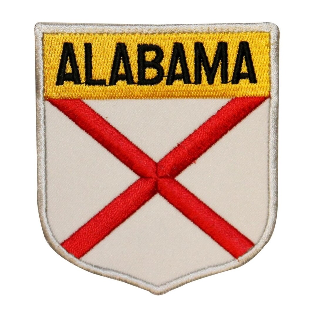 State Flag Shield Alabama Badge Patch Travel USA Embroidered Iron on ...
