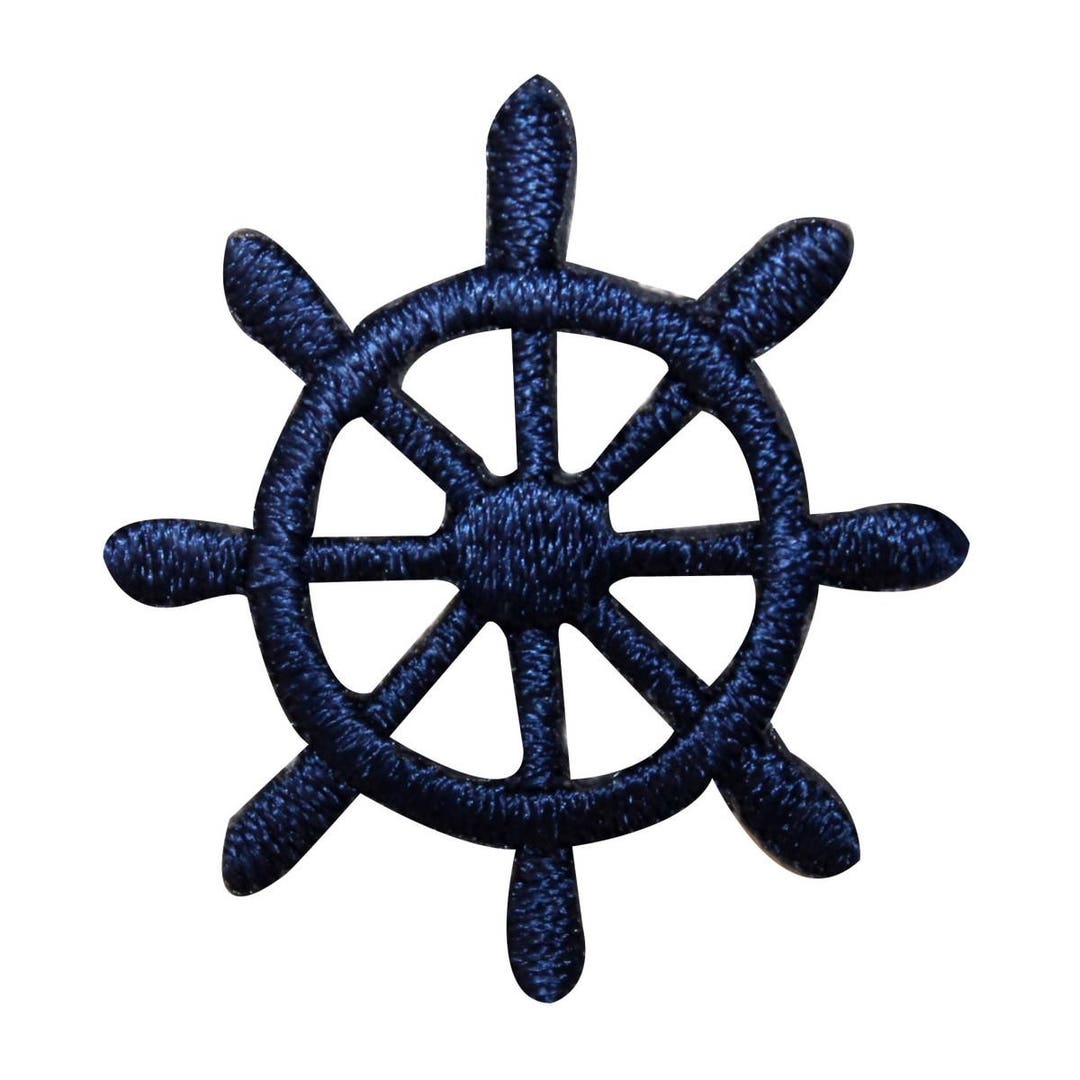 ID 2364C Ship Captain Steering Wheel Patch Boat Embroidered Iron on ...