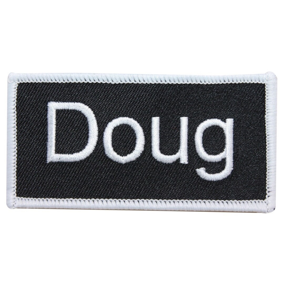 Doug Name Tag Patch Uniform ID Work Shirt Badge Embroidered Iron on ...