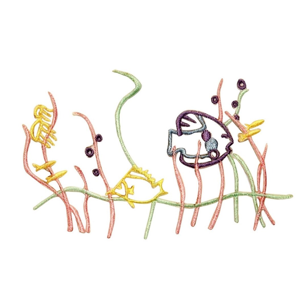 ID 0259 Underwater Sea Life Patch Coral Current Sea Embroidered Iron on ...