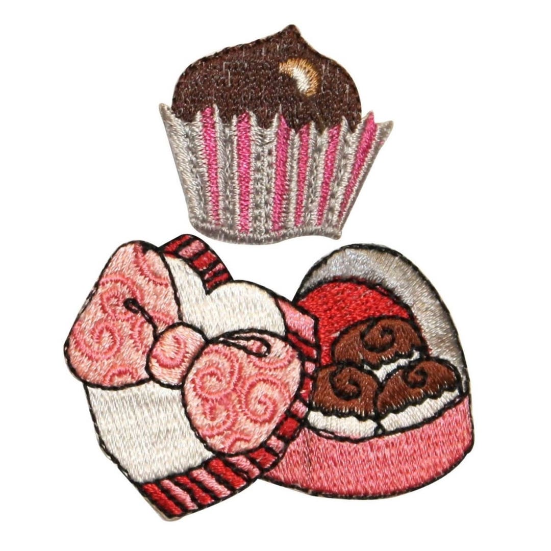 ID 1313AB Chocolate Candy Patches Box Chocolates Embroidered Iron on ...