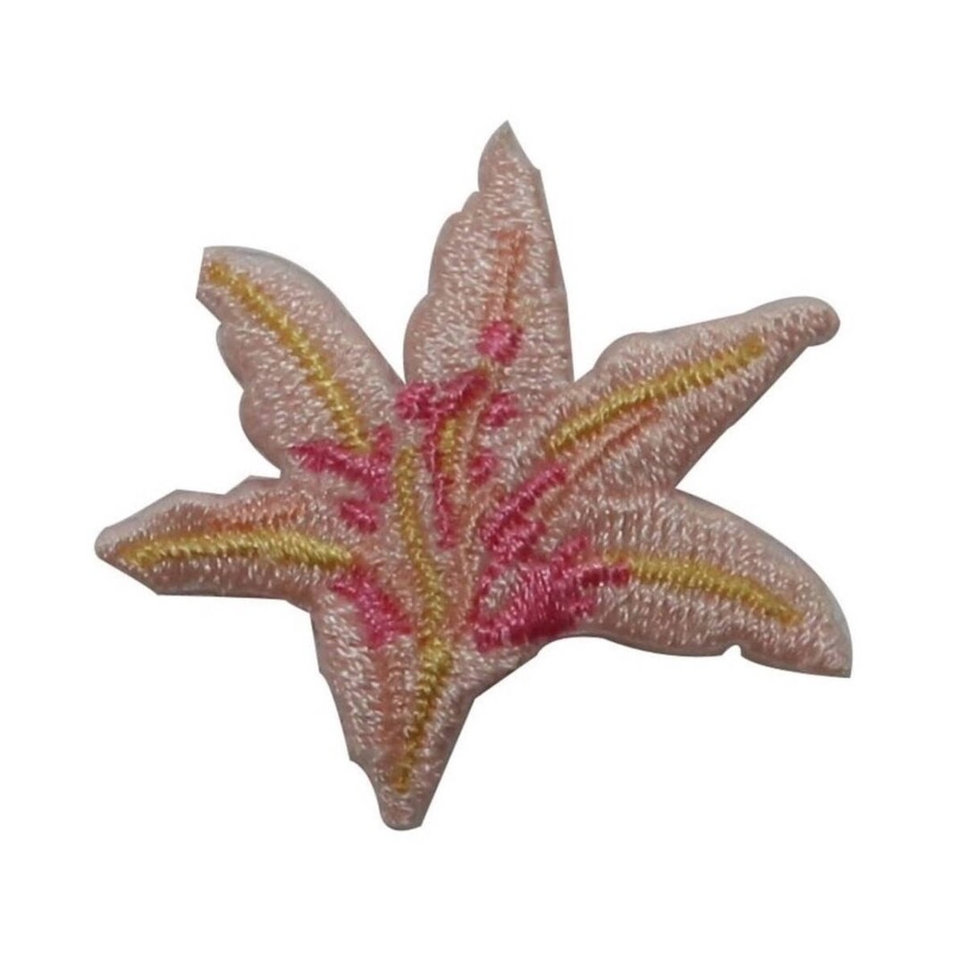 ID 6330 Pink Lily Blossom Patch Flower Garden Iris Embroidered Iron on ...