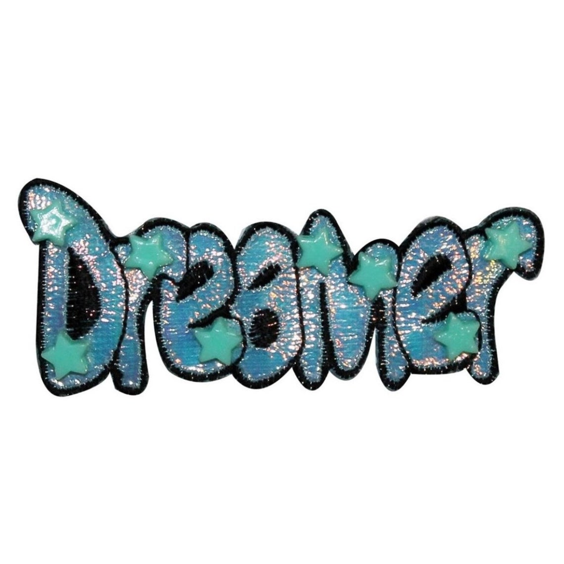 Dreamer Stars Name Tag Patch Shiny Craft Symbol Children Design Sew on ...