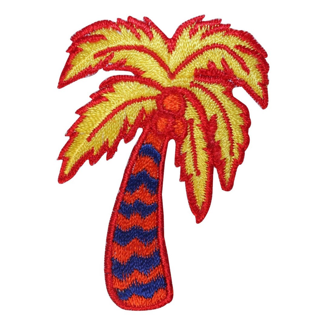 ID 1772B Exotic Palm Tree Patch Ocean Beach Embroidered Iron on ...