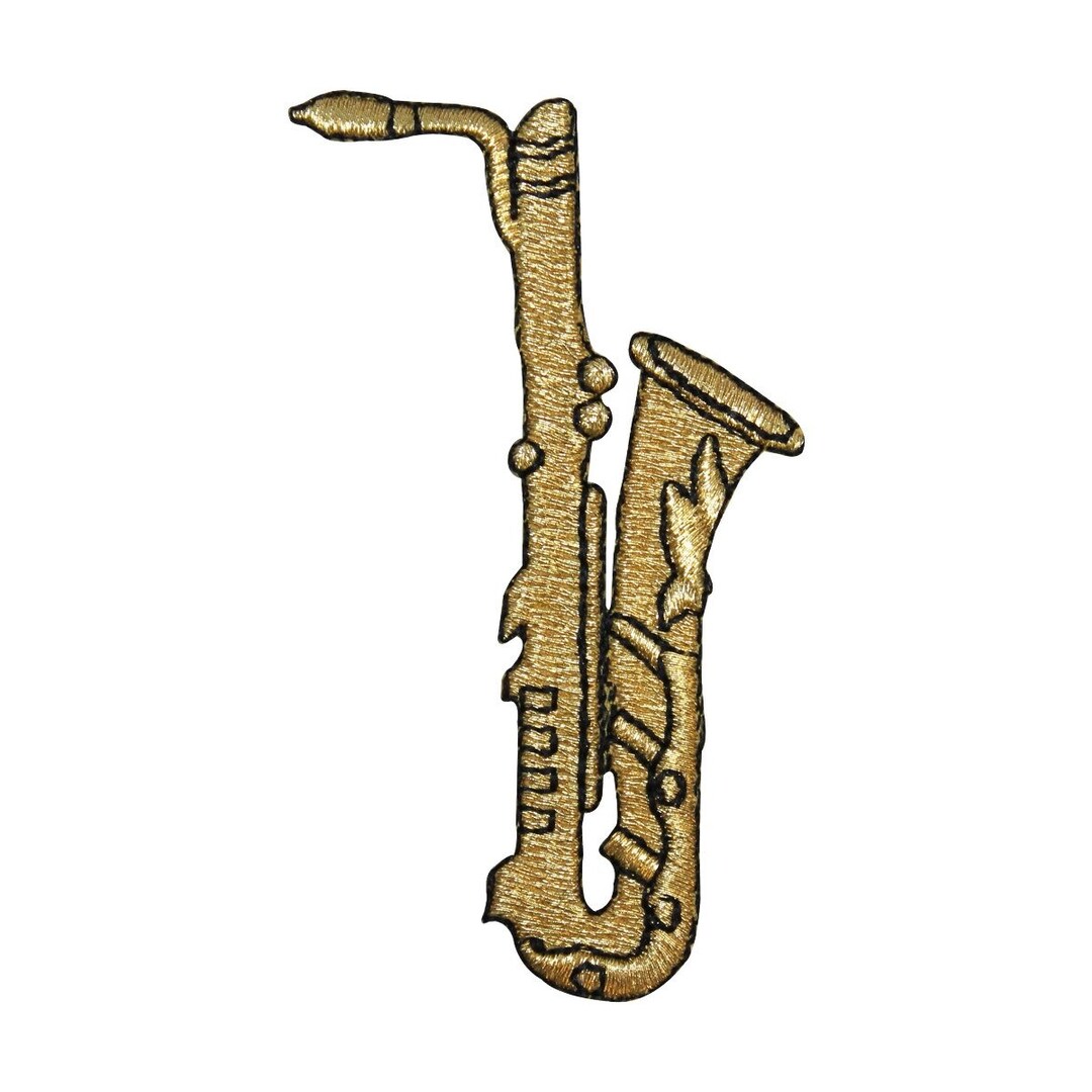 ID 9158 Gold Saxophone Patch Woodwind Band Musical Instrument Iron on ...