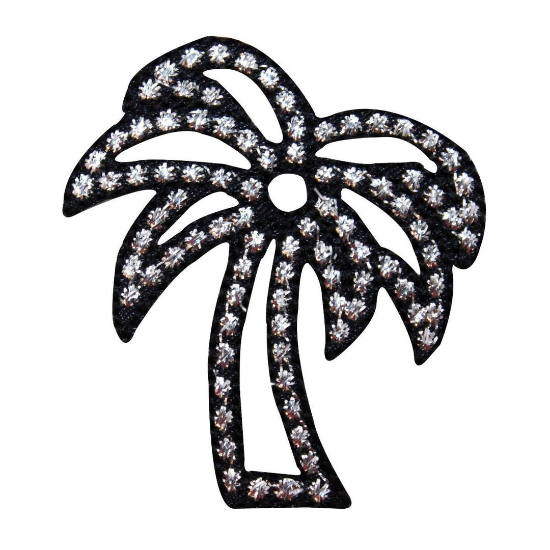 ID 1724A Shiny Palm Tree Patch Ocean Beach Craft Embroidered Iron on ...