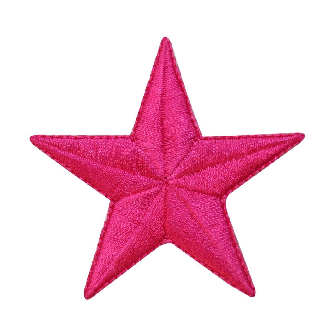 ID 3489 Pink Star Patch Night Sky Craft Symbol Icon Embroidered Iron on ...