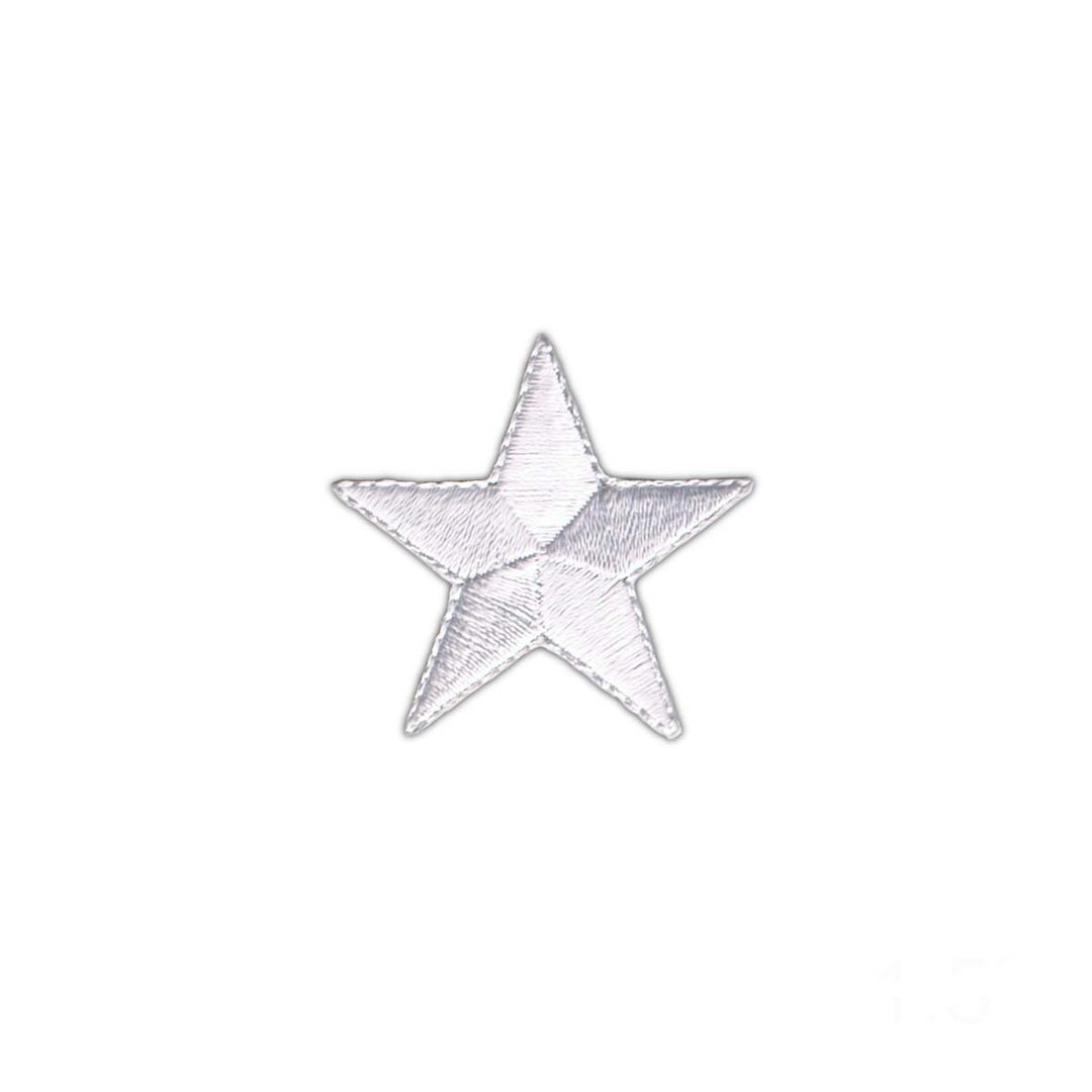 1 1/2 INCH White Star Patch Sky Stargazing Night Embroidered Iron on ...