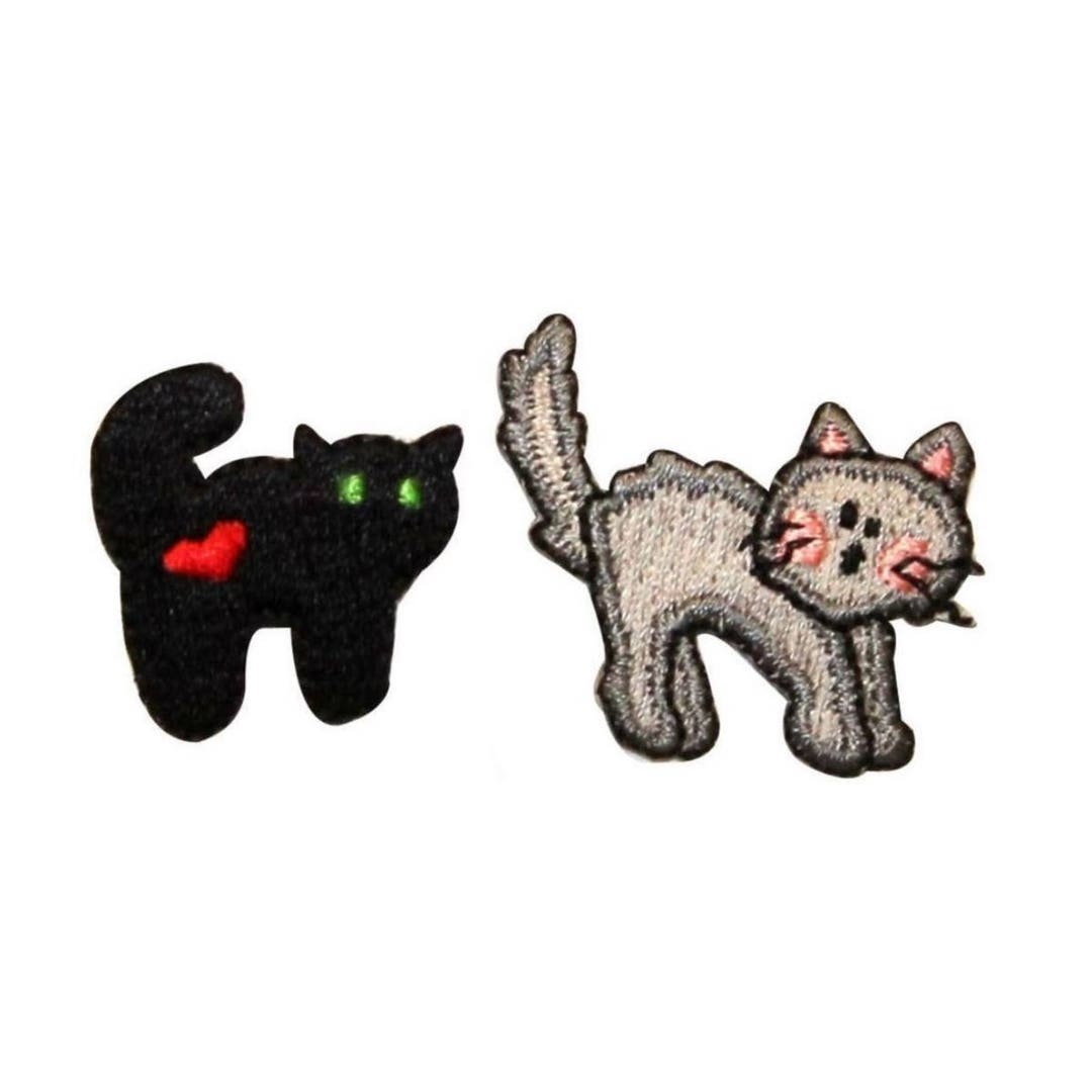 ID 0910AB Set of 2 Cat Scary Patch Halloween Kitty Embroidered Iron on ...