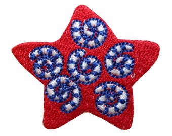 Butterfly Patriotic Red, White & Blue Embroidered Iron on Applique ...