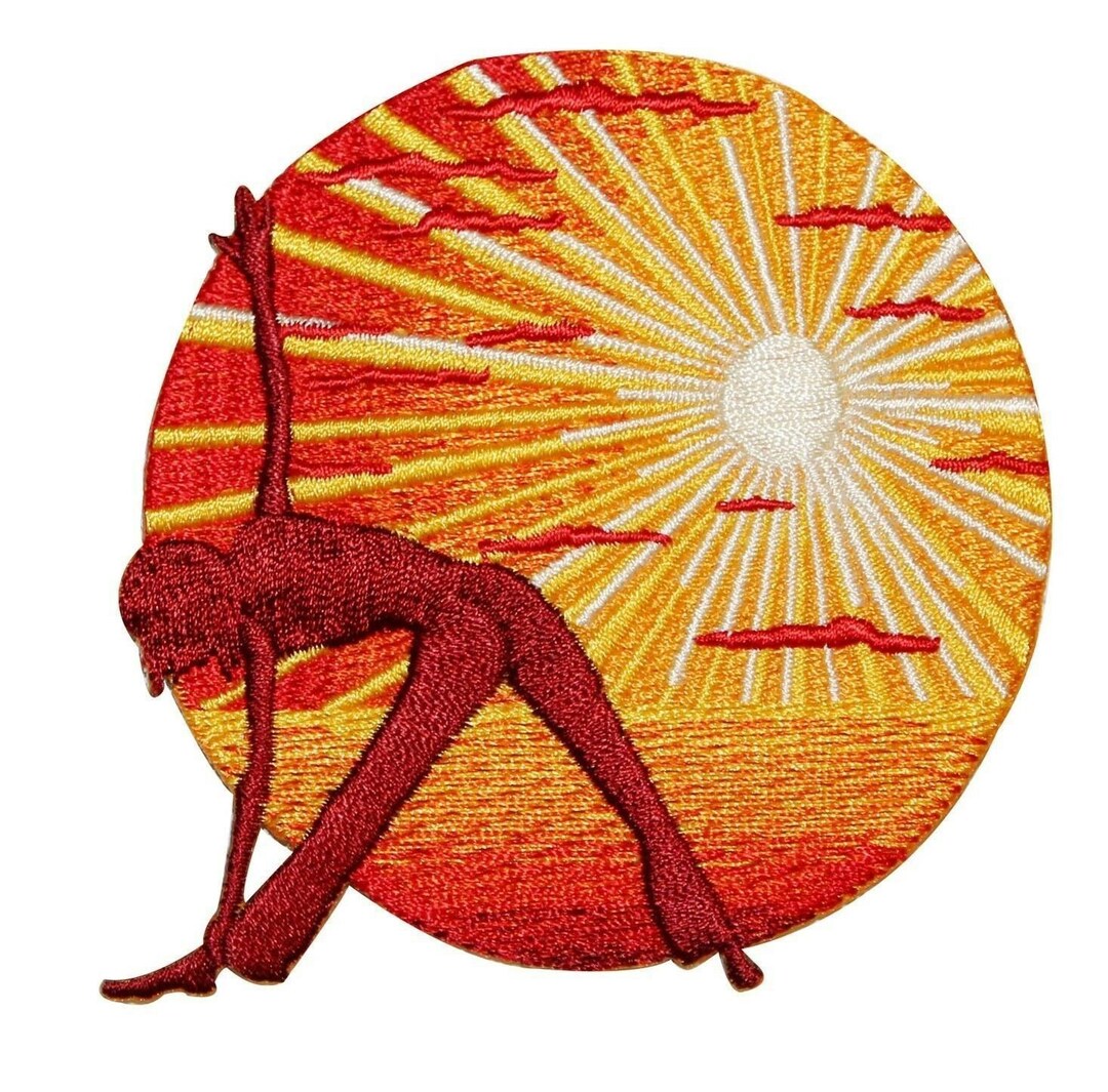 Sunset Yoga Patch Beach Zen Om Peace Discipline Embroidered Iron on ...