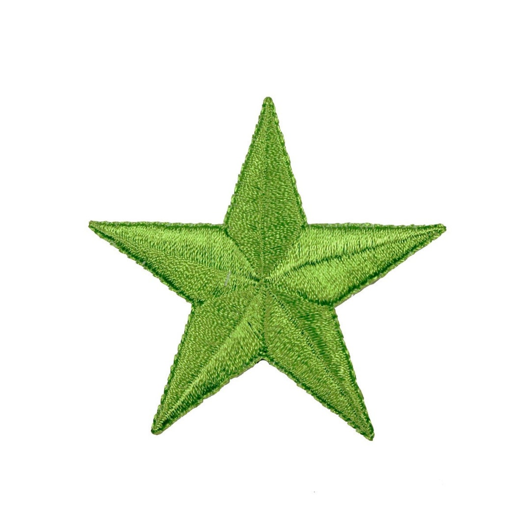 2 1/2 INCH Neon Green Star Patch Space Night Sky Embroidered Iron on ...