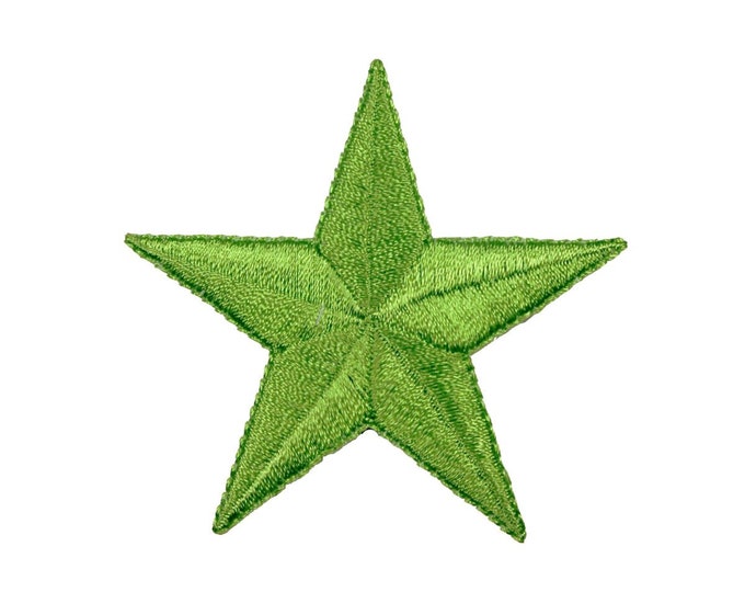2 1/2 INCH Neon Green Star Patch Space Night Sky Embroidered Iron on ...