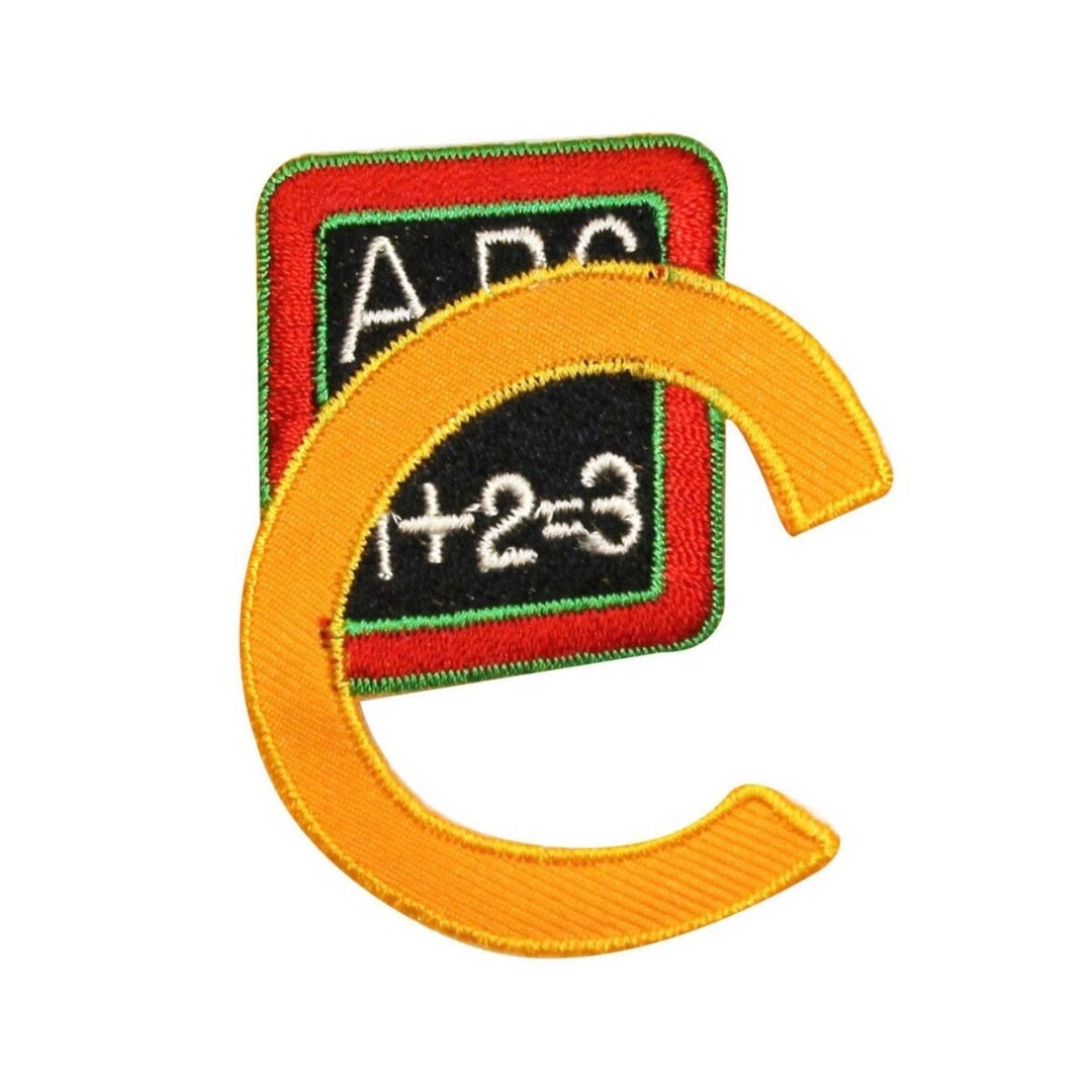 ID 0994A Letter C School Grade Patch Reading Board Embroidered Iron on ...
