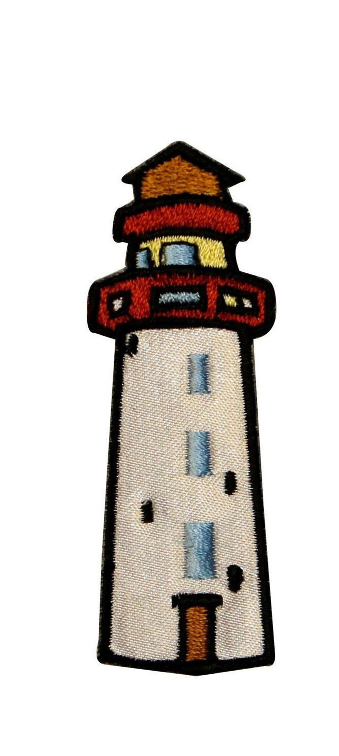 Lighthouse Patch Travel Beach Tower Building Embroidered Iron on ...