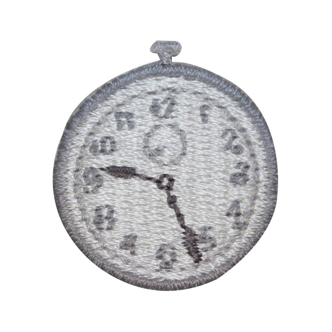 ID 3211B Pocket Watch Patch Old Wind up Time Watch Embroidered Iron on ...