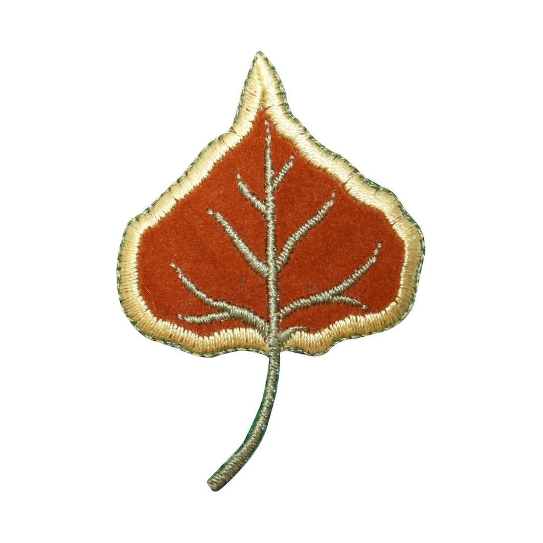 ID 1429A Dried Leaf Patch Spade Tree Leaves Fall Embroidered Iron on ...