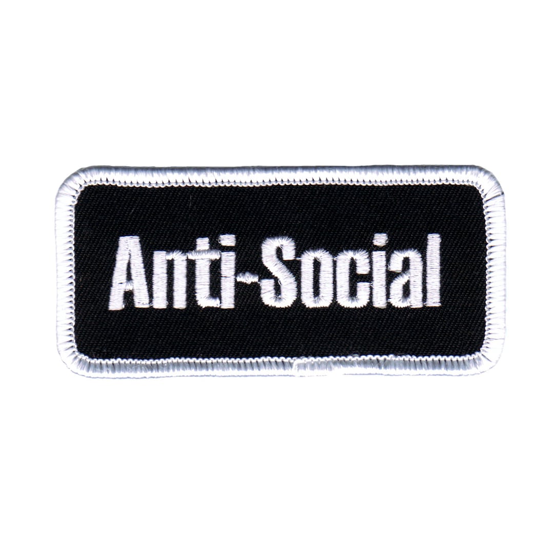 Anti Social Name Tag Patch Shut up Stop Talking Embroidered Iron on ...