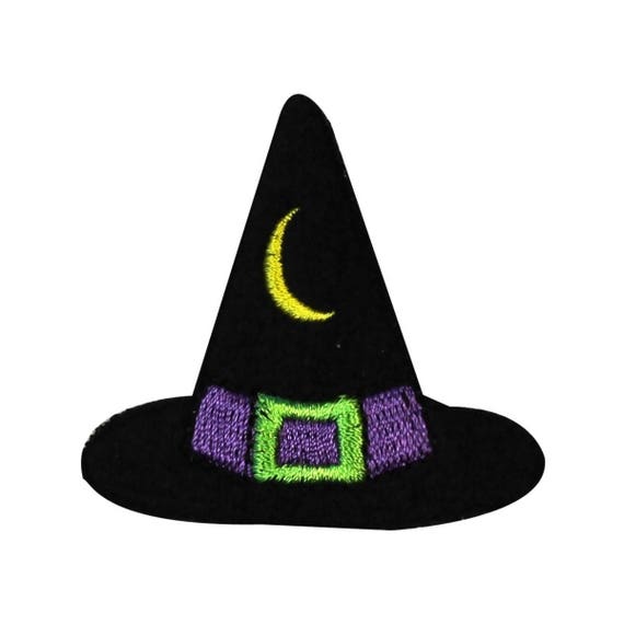 ID 0901B Witches Hat Patch Moon Halloween Treat Embroidered - Etsy