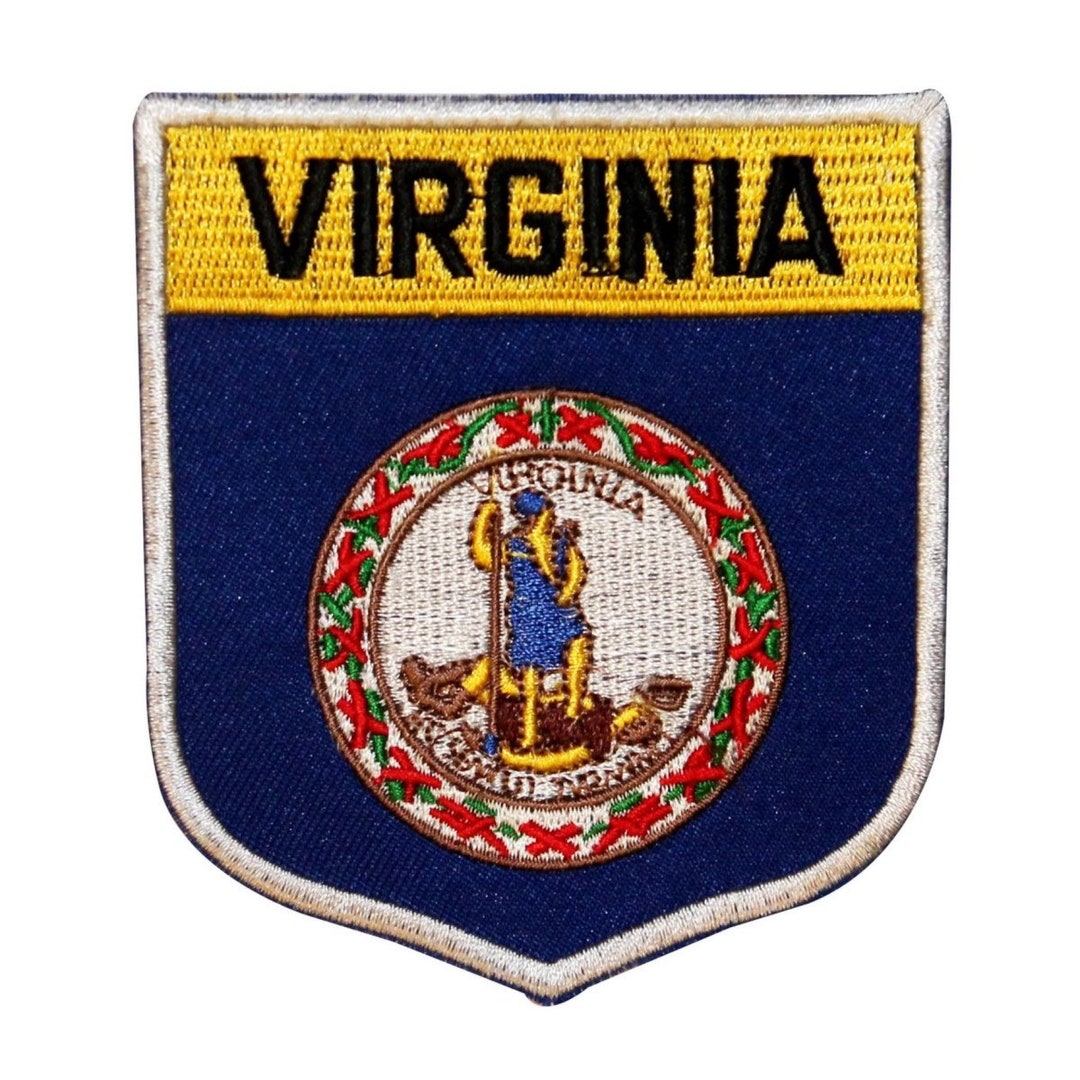 State Flag Shield Virginia Patch Badge Travel USA Embroidered Iron on ...