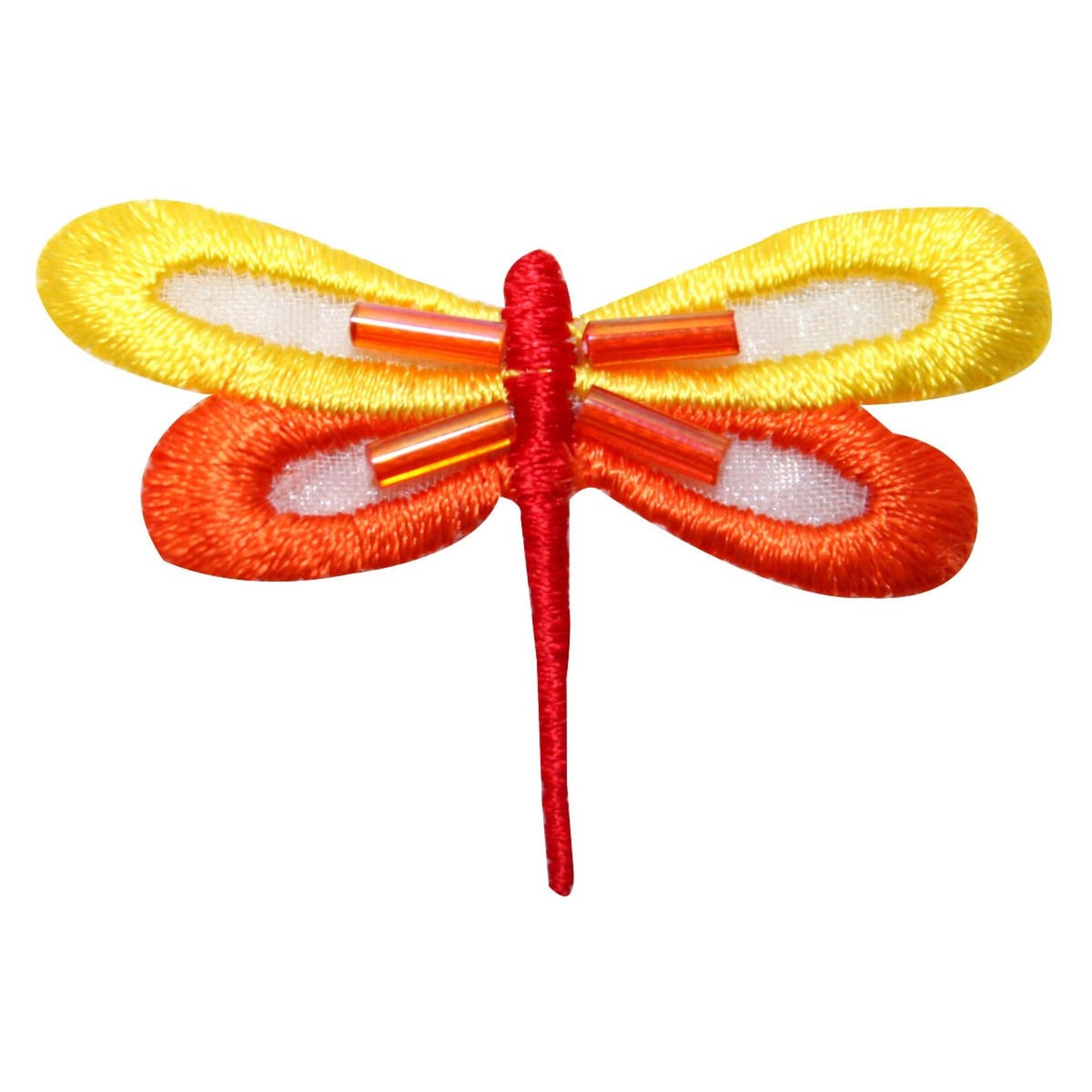 ID 1671C Beaded Dragonfly Patch Garden Insect Bug Embroidered Iron on ...