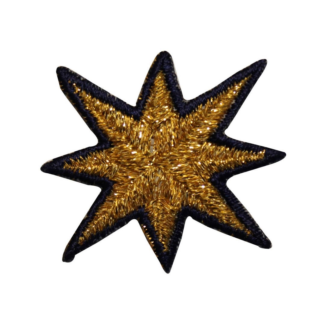 ID 3533 8 Point Star Burst Patch Night Sky Shinning Embroidered Iron on ...