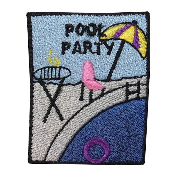 ID 1809B Pool Party Patch Vacation Summer Bash Embroidered - Etsy