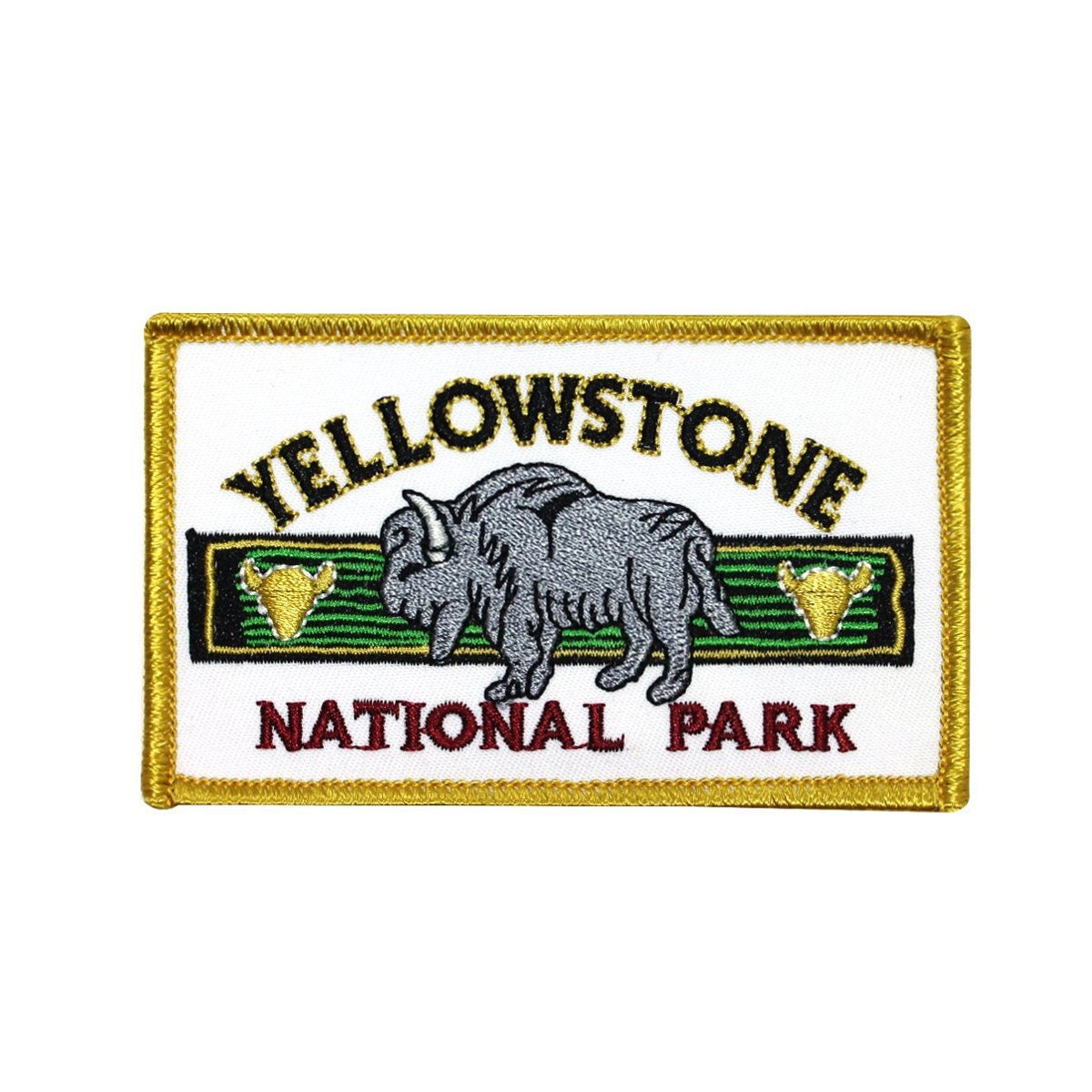 Yellowstone National Park Patch Travel Badge Bison Embroidered Iron on ...