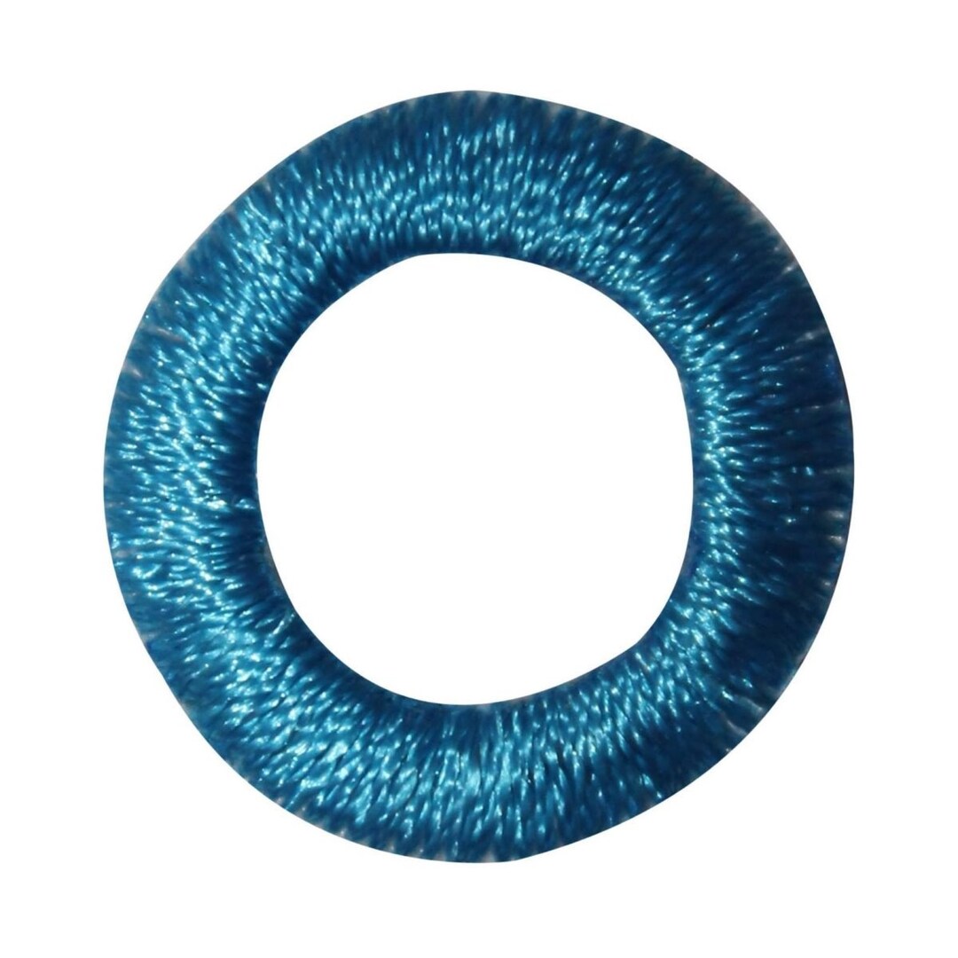 ID 8854 Lot of 3 Blue Circle Ring Patch Hole Round Embroidered Iron on ...