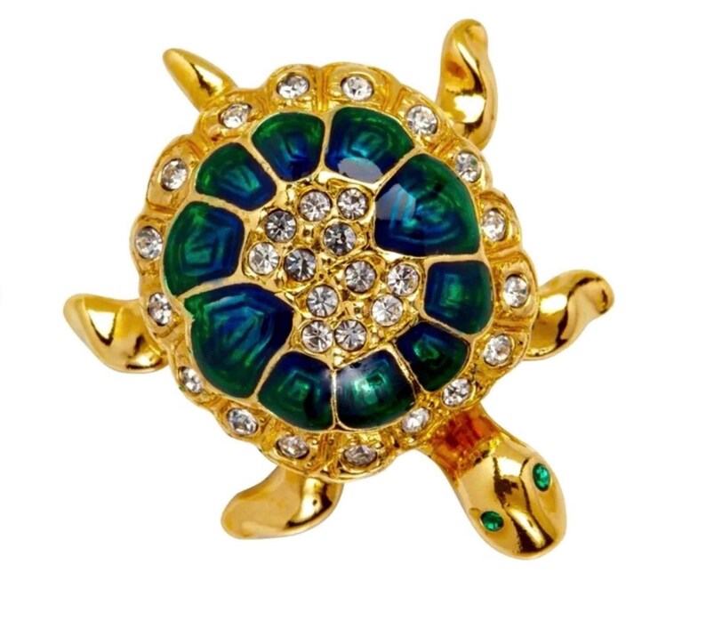 Vintage Attwood & Sawyer Hallmarked Turtle Pin. A and S Signed Enamel ...