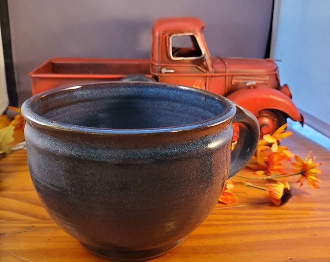 Hand-crafted Soup Mug Blue Jeans Blue Pottery Ceramics - Etsy