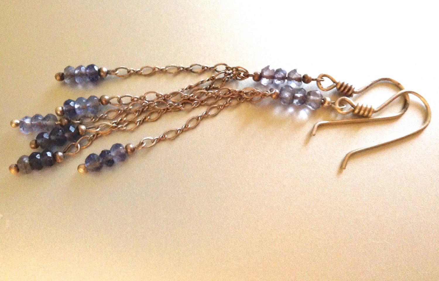 Iolite Violet Water Quartz Gemstone Earrings W/ Sterling Silver - Etsy