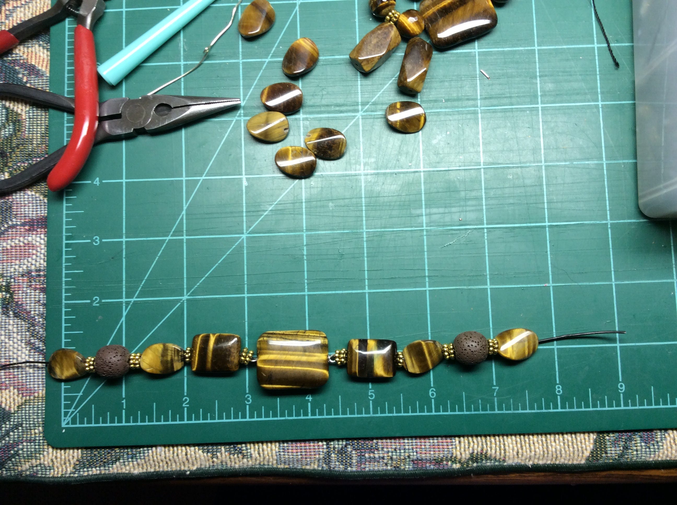 Tiger Eye, brown essential oil diffuser Lava stones bracelet and ...