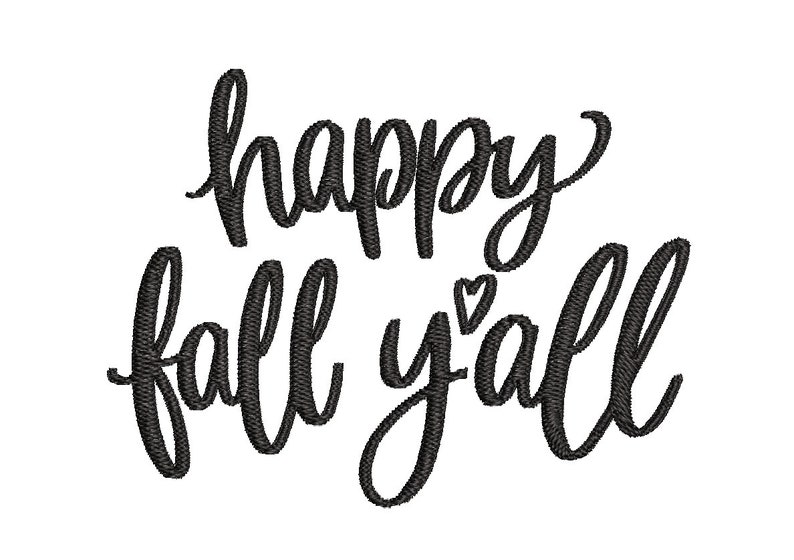 Happy Fall Y'all Lettering Embroidery Design Instant | Etsy