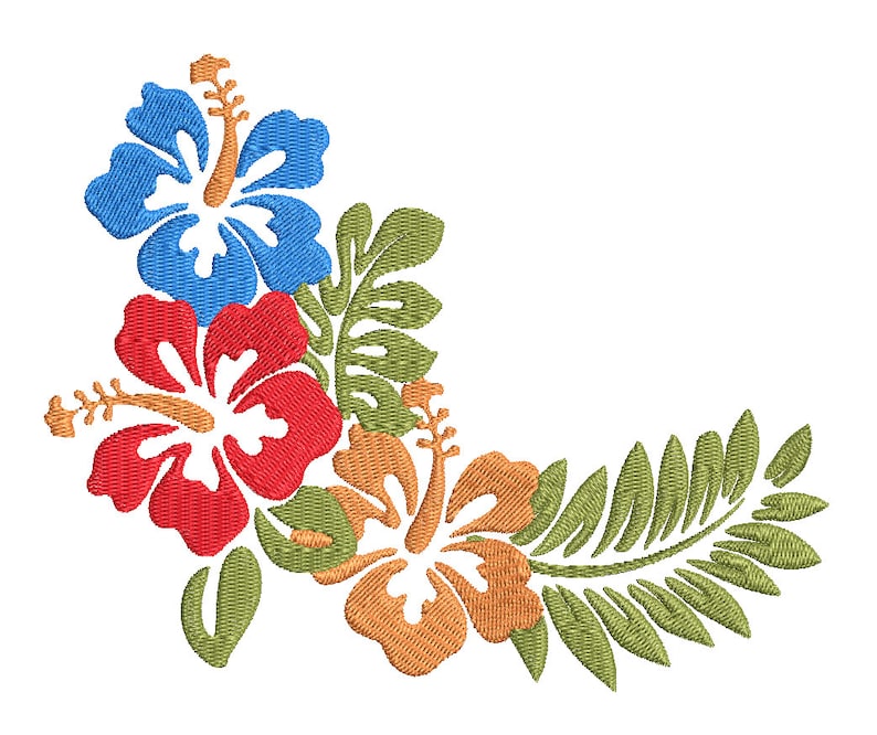 Hibiscus Hawaii Embroidery Design – Tropical Flower Machine Pattern ...
