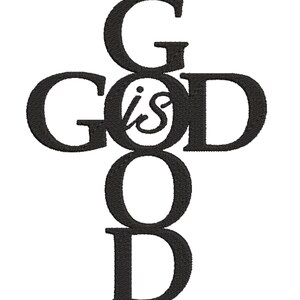 God is Good Cross Embroidery Design in 3 Sizes Instant Download Digital ...