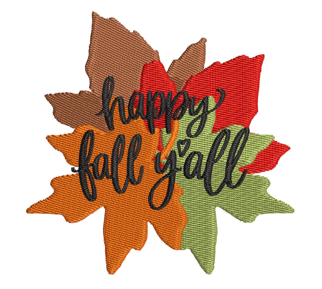 Happy Fall Y'all Embroidery Design in 3 Sizes - Instant Download ...