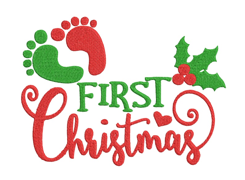 My First Christmas Embroidery Design - 3 Sizes - Instant Download ...