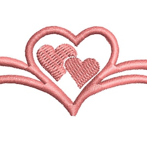Hearts Scroll Embroidery Design 2 Sizes Instant Download Digital ...