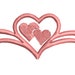 Hearts Scroll Embroidery Design 2 Sizes Instant Download - Etsy