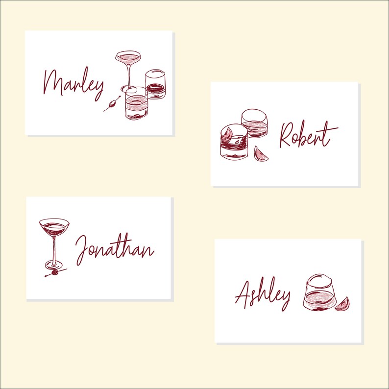 Dinner Party Invites and Place Cards - PNG & SVG - Commercial Use - Etsy UK