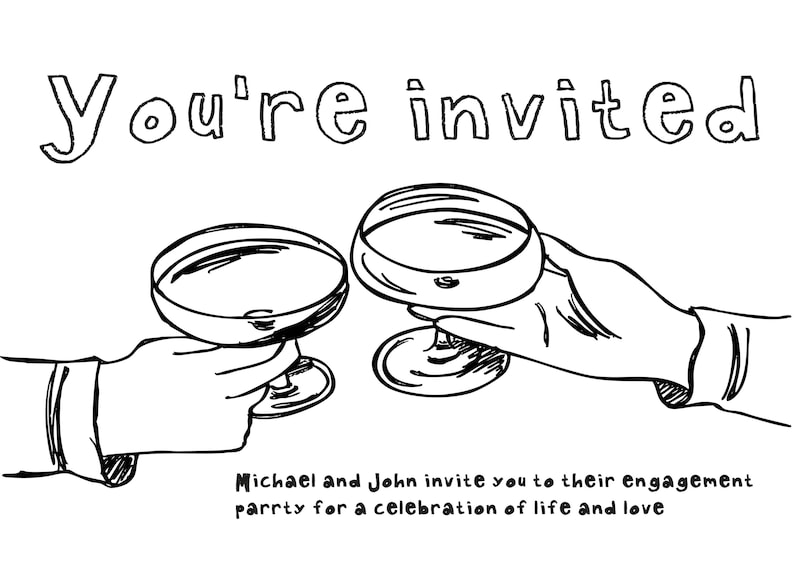Unique Invitation Kit: Hand-drawn Glasses & Borders + Handwritten Font ...